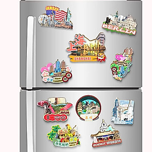 China Shanghai Magnet Fridge Magnet Wooden 3D Landmarks Travel Collectible Souvenirs Decoration Handmade2