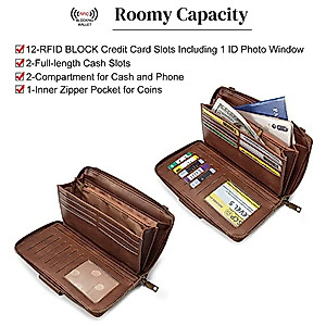 S-ZONE Crossbody Cell Phone Purse Wristlet Wallets for Women RFID Blocking Phone Wallet with 2 Straps