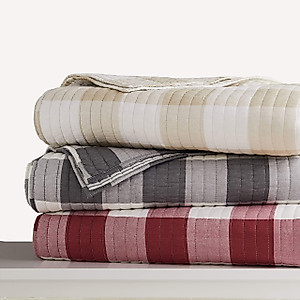 Levtex Home - Camden Quilt Set -Full/Queen Quilt + Two Standard Pillow Shams - Buffalo Check in Grey and Cream - Quilt Size (88 x 92 in.) and Pillow Sham Size (26 x 20 in.)- Reversible Pattern -Cotton