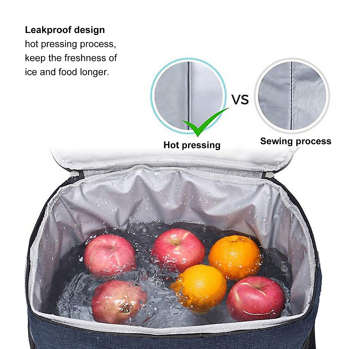 SUNFECILI Thermal Insulated Food Delivery Backpack,Backpack Cooler,18L Grey Leakproof Cooler Backpack Tote Bag,Insulated Reusable Grocery Shopping Backpack for Fruits Drinks Lunch Boxes