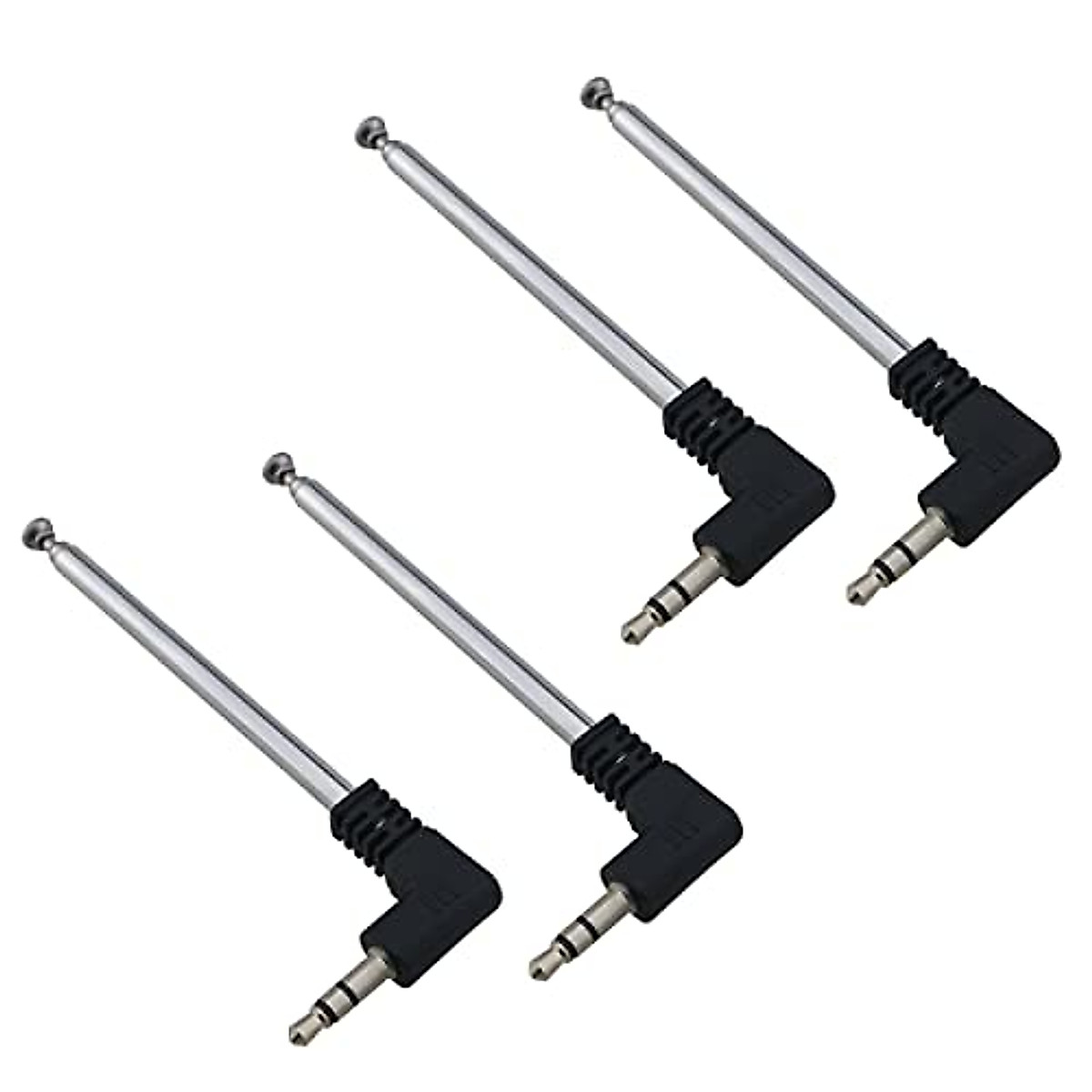 Ruiwaer 4PCS AM Antenna Mini FM Radio Antenna 3.5mm Male Telescopic Antenna for Mobile Cell Phone Portable Radio Stereo Receiver AV Audio Video Home Theater Receiver Bose Radio, Black