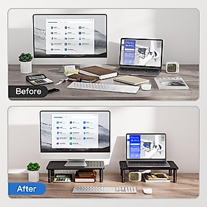 HUANUO Monitor Stand, 2 Pack, Monitor Riser, 2 Monitor Stand Height Adjustable, Computer Monitor Stand for 2 Monitors,Laptop Stand for Desk