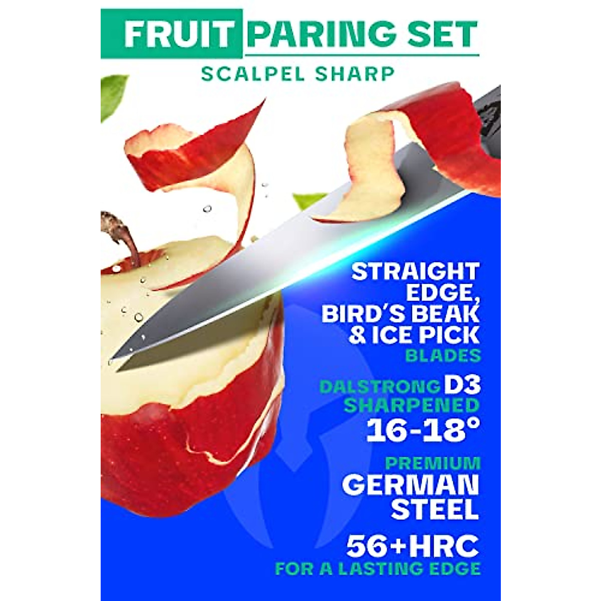 Dalstrong Fruit & Vegetable Paring Knife Set - 3 Piece - Gladiator Series Elite - Forged German High-Carbon Steel - Sheaths Included - Carving and Detail Knives Set - Kitchen Knife - NSF Certified