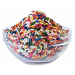 Medley Hills Farm Rainbow Sprinkles in Reusable Container 2.2 Lbs. - Great Bulk Rainbow Sprinkles for Cake Decorating - Sprinkles for Cookie Decorating - Brownies and ice Cream toppings
