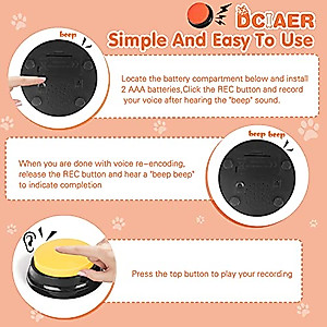 DCIAER Dog Buttons for Communication,Talking Buttons for Dogs,6 Recordable Sound Buttons + 24 Scene Patterns + 1 Dog Button Mat+ 12 AAA Batteries，30 Seconds Dog Buttons for Pet Sound Training Toy