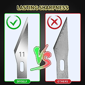 DIYSELF 200 PCS Exacto Knife Blades #11, Exacto Knife Replacement Blades, High Carbon Steel #11 Blades Refills with Storage Case, Exacto Blades 11 for Craft, Hobby, Scrapbooking, Stencil, Leather