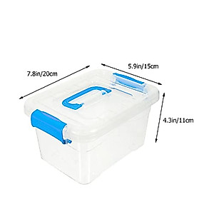 Cabilock Plastic Storage Bins 6pcs Clear Storage Latch Box Plastic Storage Container Bin with Latching Lid Stackable Nestable Shoe Box Organizer for Art Supplies Clear Plastic Storage Bins