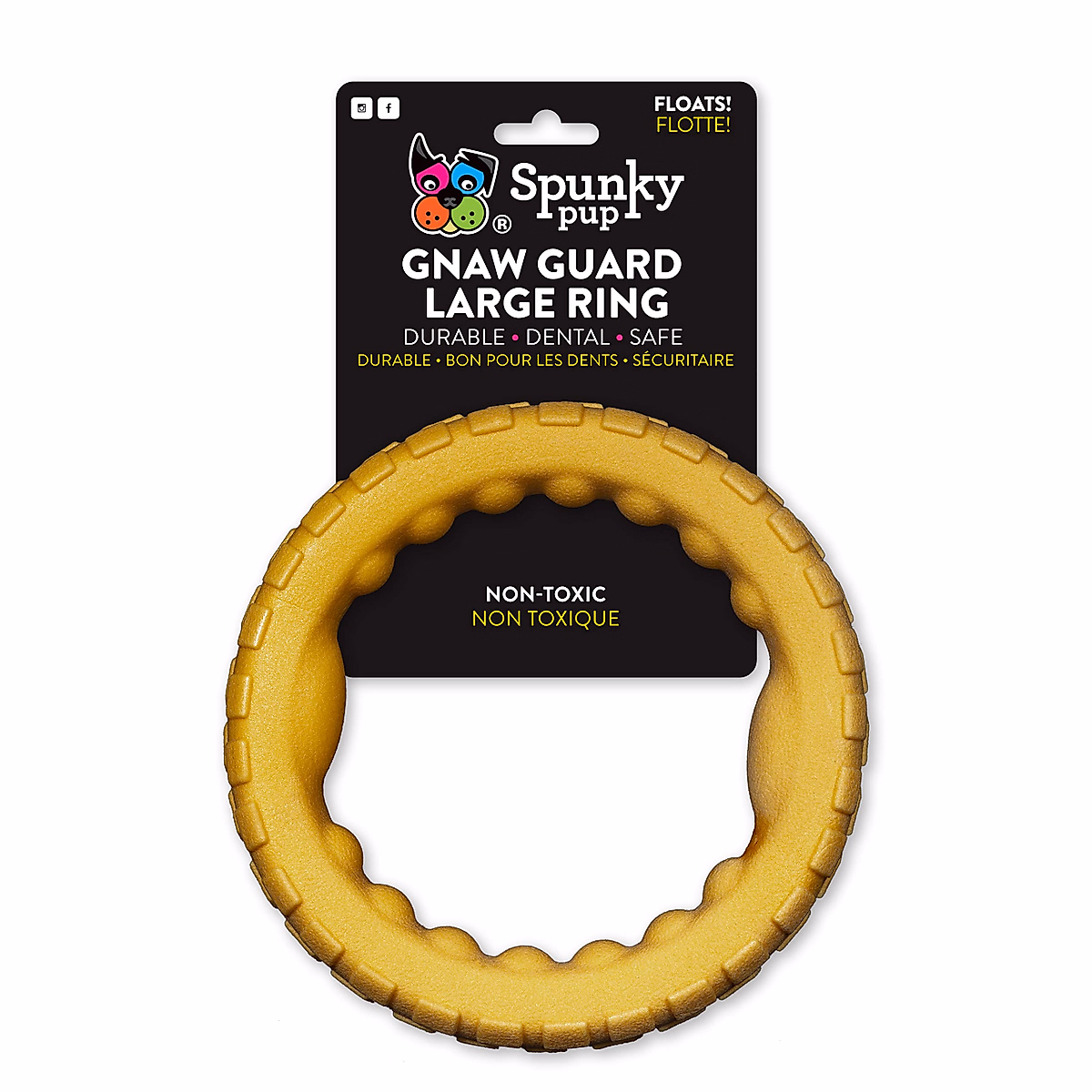 Spunky Pup Gnaw Guard Foam Dog Toy | Strong Dental Chew Toy | Promotes Healthy Teeth & Gums | Large Ring