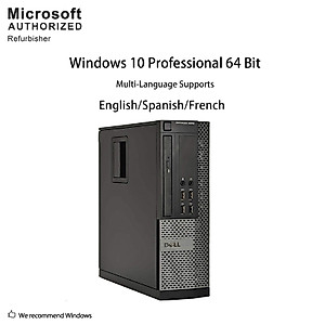 Dell Optiplex 9010 Small Form Factor Desktop PC, Intel Core i3-3220 3.30GHz, 16G DDR3, 500G, DVDRW, WiFi, BT, DP, VGA, Windows 10 Pro 64 Bit-Multi-Language Supports English/Spanish/French (Renewed)