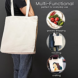 PALM NAKI 100% Cotton Tote Bag Reusable Cloth Bag, Lightweight Cotton Shopping Bag, Versatile Cotton Tote Bag (12 Pack)