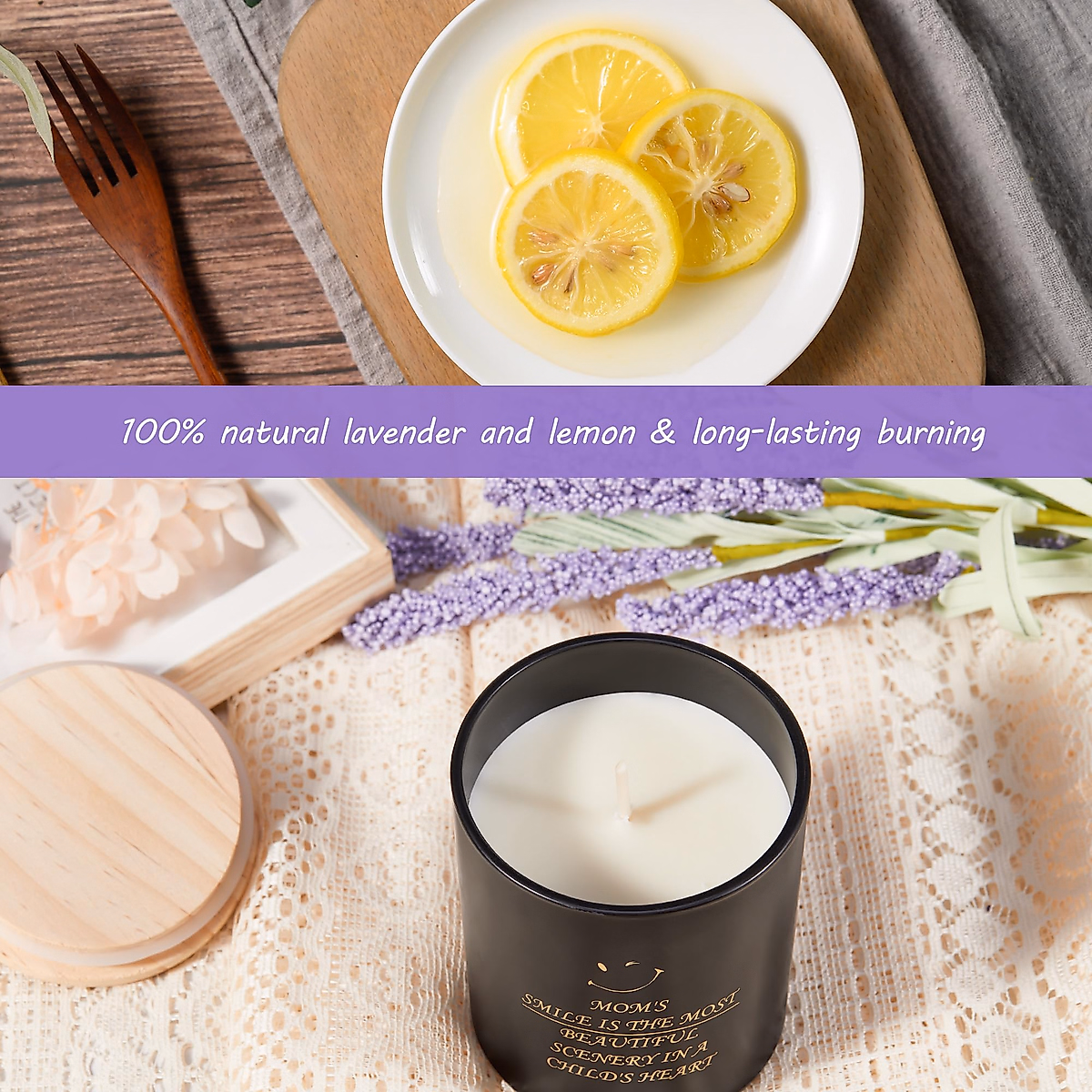 Christmas Gifts for Mom from Daughter Son,Unique Birthday Gifts Ideas for Mom, Lemon Lavender Scented Candles Gifts for Thanksgiving, Best mom Gifts from Daughter,Funny Candles Gifts for Mama