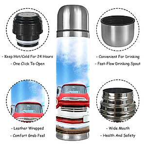 Car Blue Sky Portable Thermos Water Bottles for Work/Home/Travel Cute Water Bottles