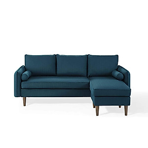 Modway Revive Right Or Left Sectional Modern Upholstered Fabric Sofa Couch, Azure