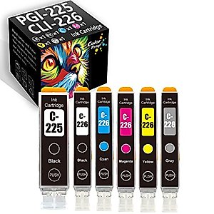 (6-Pack, Included Gray) ColorPrint Compatible PGI225 CLI226 Ink Cartridge 225 226 Replacement for Canon PGI-225 CLI-226 GY Used for MG6120 MG6220 MG8120 MG8120B MG8220 Inkjet Laser Printer, 2x2x2