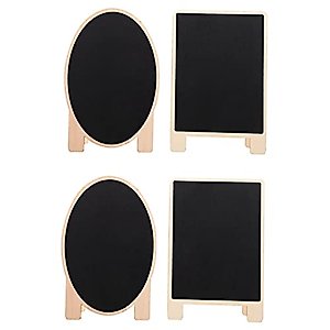 Toyvian 4 Pcs Small Blackboard Desk Topper Blackboard for Weddings Mini Message Blackboard Home Sign Place Cards Lackboard Wedding Decoration Display Board Cosplay Wooden Child Photo Board