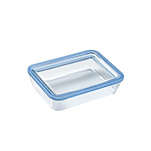 Pyrex Pure Glass – Rectangular Airtight Container with Lid 19 x 14 x 5 cm – 0.8 L, Transparent (5424004)