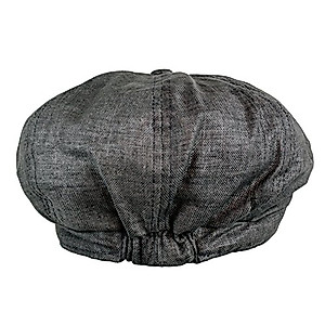 Men's Linen 8 Panel Applejack Gatsby Newsboy Ivy Hat (Grey)