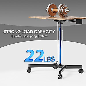 JYLH JOYSEEKER Mobile Standing Desk, Rolling Standing Desk with Cup Holder, Mobile Sit Stand Desk with Wheels, Adjustable Height Mobile Laptop Desk for Home Office, 28in, Rustic Brown