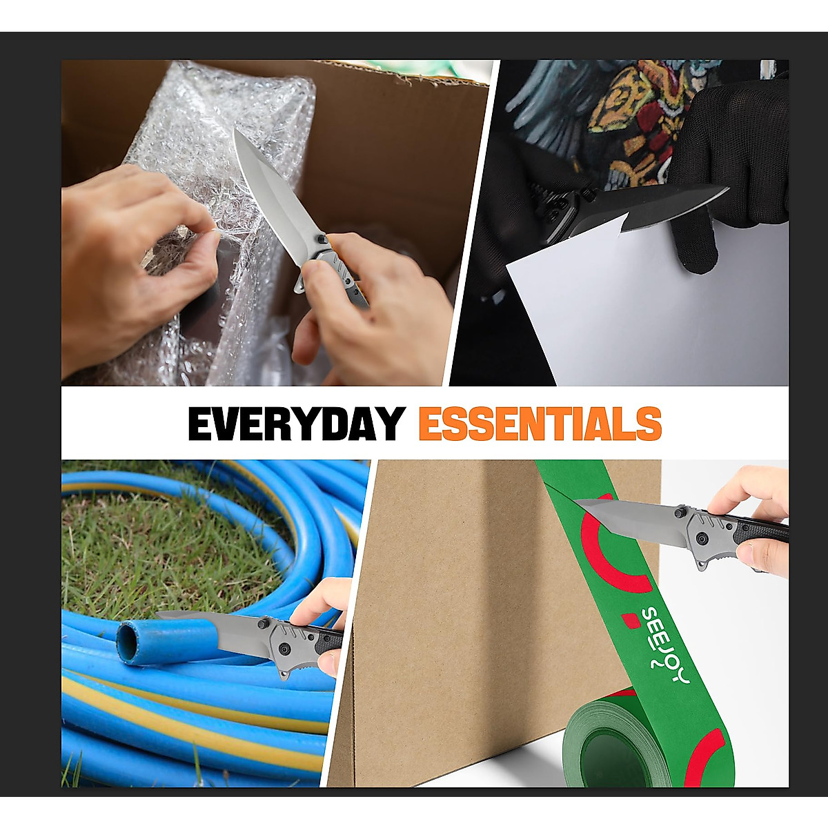 NRONON Pocket Knife for Men with Glass Breaker, Seatbelt Cutter, 3-in-1 Multitool Folding/Survival Knife for Emergency Rescue Situations,Camping Survival