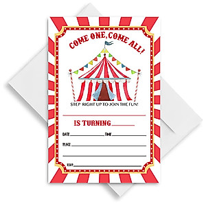 Carnival Circus Birthday Party Invitations Card For Kids, Carnival Circus Party, Circus Birthday Invitation. (061)Carnival Circus Birthday Party Invitations Card For Kids, Carnival Circus Party,