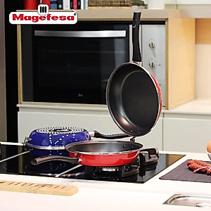 MAGEFESA ® Frittata spanish tortilla frying pan, 9.4 in, blue, double layer non-stick frying pan, vitrified steel, compatible with all types of fire, including induction, Dishwasher safe, Ergonomic