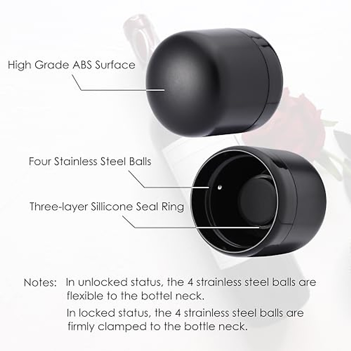 Hosslearlear Wine Stoppers for Wine Bottles, Silicone Reusable Corks Wine Preserver, Cute Wine Accessories - Set of 2