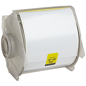 Brady High Adhesion Vinyl Label Tape (113109) - White Vinyl Film - Compatible with GlobalMark Industrial Label Printer - 100' Length, 4" Width