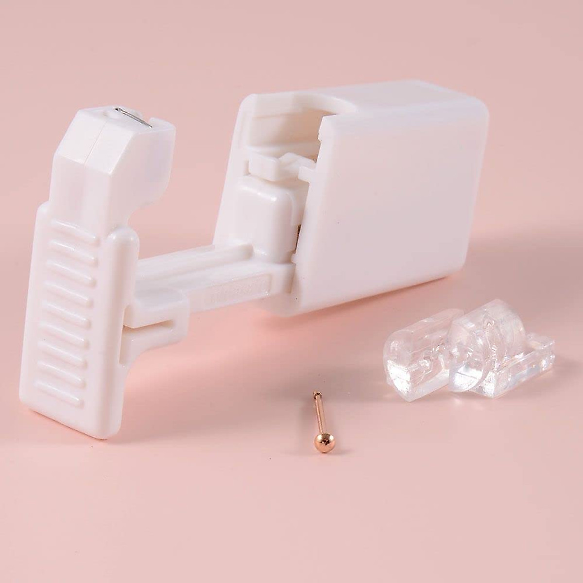 Nose Piercing Gun Self Nose Piercing Kit Stainless Steel Body Jewelry Tools with Nose Stud for Cartilage Helix Piercing Gun(J Ball,Rose Gold)