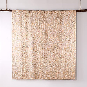 Levtex Home Spruce Coral Quilt Set - King Quilt + Two King Pillow Shams - Paisley Pattern in Coral and Tan - Quilt Size (106 x 92) and Pillow Sham Size (36 x 20) - Reversible Pattern - Cotton