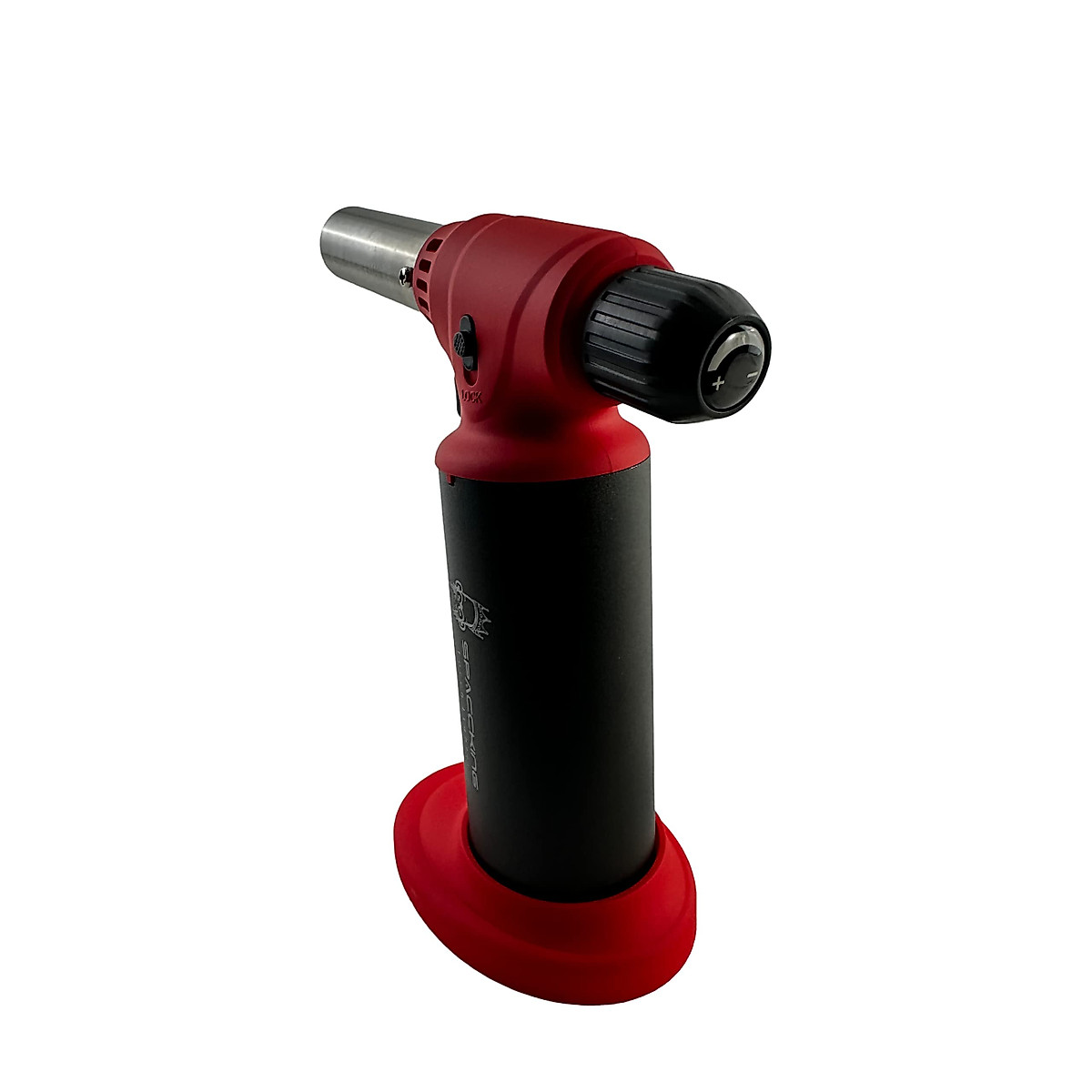 Space King Tall Wind-Proof Torch Lighter - Adjustable Flame - Child-Lock - Perfect for Camping, Kitchen, Backyard, Travel, Beach, BBQ, Mountain, Outdoors, Travel, Garage, and More. (Red)