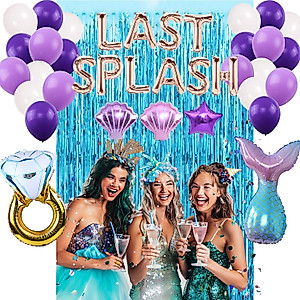 Last Splash Bachelorette Party Decorations, Mermaid Bachelorette Party Decorations, Mermaid Bridal Shower Decorations, Last Splash Bride to Be Sash Banner Balloons, Mermaid Bachelorette Party Supplies