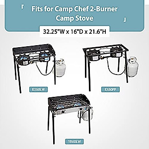 SHINESTAR Patio Cover for Camp Chef 2 Burner Stove, Also Fit Gas One B-5000 and More, Durable & Waterproof, 32.25W x 16D x 21.6H, Black