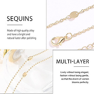 Cosydays Boho Sequins Belly Chain Gold Beads Waist Chains Layered Beach Bikini Waist Jewelry Accessories for Women and Girls