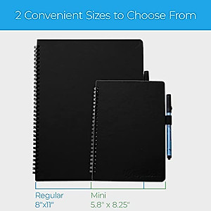 WIPEBOOK MINI SMART REUSABLE SCAN NOTEBOOK - Smart Reusable Mini Whiteboard Notebook - Ruled/Graph (5.8" x 8.25") with Dry Erase Pen | Ideal For Note-Taking & Doodling Charts | Mini 5.8" x 8.25"