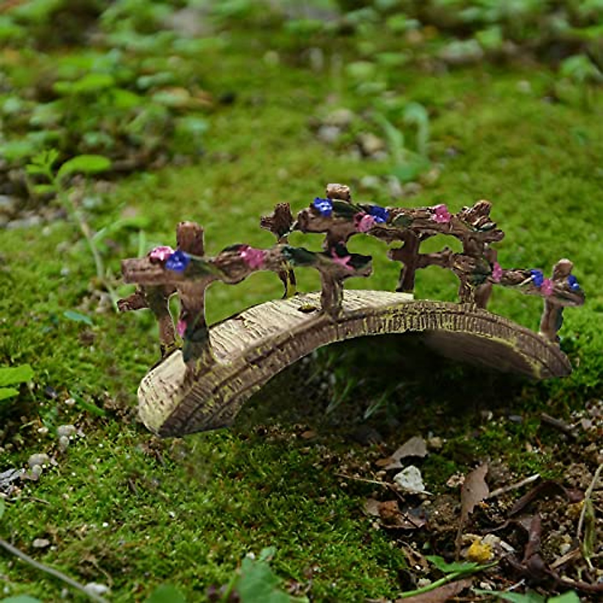 MUAMAX Miniature Garden Bridge Resin Craft Cute Fairy Bridge Little Artificial Bridge Micro Landscape Garden Bridge Fairy Garden Bridge for Dollhouse Ornament