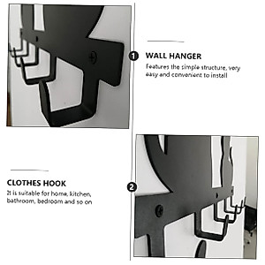 SEWOART 1pc Cat Towel Hook Black Coat Hooks Ceiling Hooks Heavy Duty Black Clothes Hangers Wall Shelf with Hooks Coat Rack Wall Mount with Shelf Cat Shaped Hooks Coat Hat Wall Hanger Key