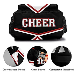 Zaaprint Personalized Halloween Cheer Cheerleaders Waterproof Backpack with Name Text for Women Men Gift