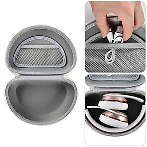 Comecase Travel Hard Carrying Case Compatible With Beats Solo 4/ for Beats Studio Pro/for Beats Solo3/ for Beats Studio3/ for Beats Solo2/ Solo Pro Bluetooth On-Ear Headphones - White