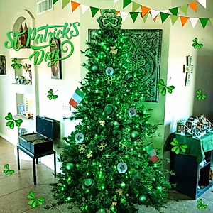 JMEXSUSS 600 LED Green Lights for St Patrick's Day, 207 ft Green Solar String Lights, 8 Modes Solar Christmas Lights Outdoor Waterproof for Christmas Tree St Patricks Decorations