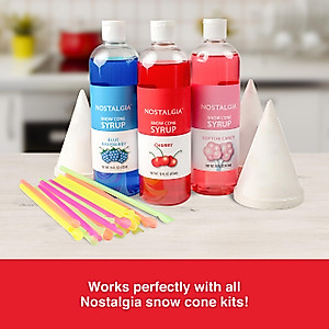Nostalgia Coca-Cola Snow Cone Shaved Ice Machine - Retro Table-Top Slushie Machine - Includes 1 Reusable Plastic Cup and Ice Mold, Coke Red