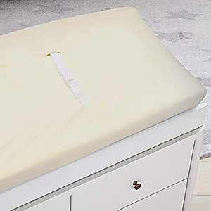 TL Care Heavenly Soft Chenille Fitted Contoured Changing Pad Cover, Ecru, for Boys and Girls