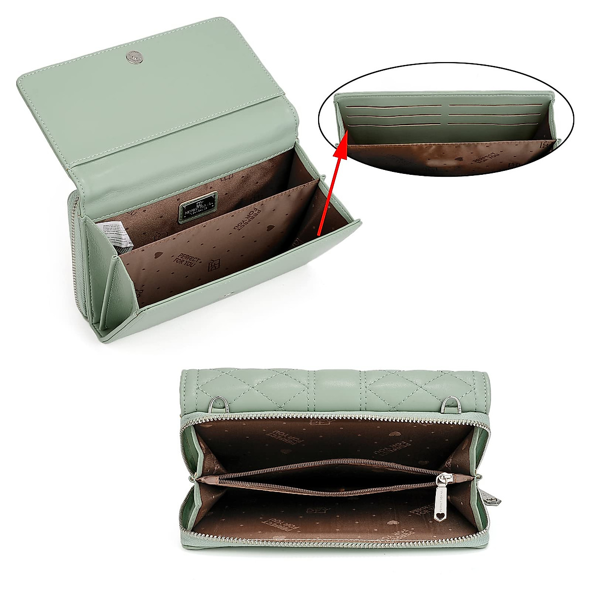 UTO Small Crossbody Shoulder Bag for Women Cellphone Bags Card Holder Ladies Wallet Purse and Handbags Green