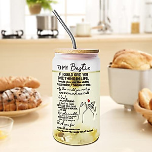 Lightzz Friend Gifts for Women, Bestie Gifts for Women BFF Gift - Friendship Gifts for Women Friends, Friend Birthday Gifts, Birthday Gifts for Women - 16 Oz Can Glass (to my Bestie)