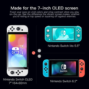 MAEXUS Switch OLED Screen Protector, Tempered Glass Screen Protector, Transparent HD Screen Protector for Nintendo Switch OLED, Anti-Fingerprint Bubble-Free (2 Pcs)