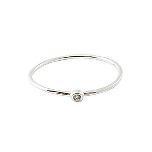 Honeycat Bezel Solitaire Ring in Gold, Rose Gold, or Silver | Minimalist, Delicate Jewelry (Silver, 8)