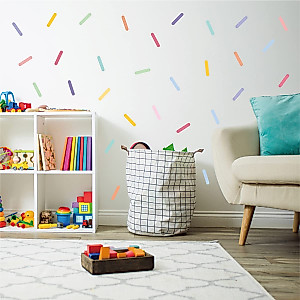 Confetti Strip Wall Decal Stickers for Kids Room Removable Confetti Sprinkle Wall Stickers for Nursery Boys Girls Bedroom DIY Decorations