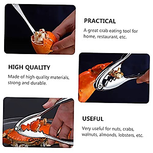 UPKOCH 1 Set 5 Pcs Crab Claws Crab Leg Tools Crab Scissor crawfish picks crab tool nut stainless steel forks stainless steel scoop Seafood Tool Crab Forks crab sticks lobster Zinc alloy