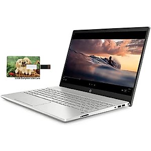 HP Pavilion 15 Business Laptop Computer, 10th Gen Intel Core i5-1035G1, 15.6" HD IPS Touchscreen, 12GB RAM, 512GB SSD, Win 10 Pro, Wi-Fi 5, Bluetooth, Webcam, B&O Audio, HDMI | 32GB usb card