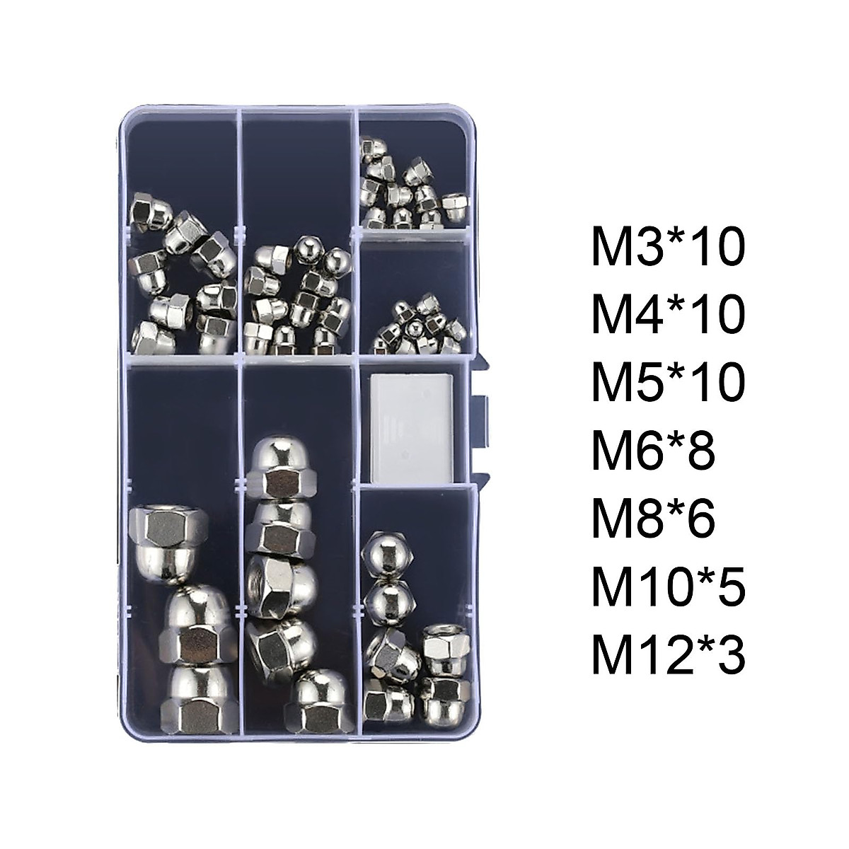 YOOYEH 50PCS 1/4-20 Acorn Cap Dome Head Nuts 304 201 316 Stainless Steel Nut Set Acorn Cap Nuts Decorative Dome Nuts