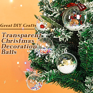 Clear Fillable Ornaments Ball, 25 PCS Transparent Plasti Craft Ornament Balls 5 Different Sizes for DIY Bath Bomb Mold Set and Party Decor